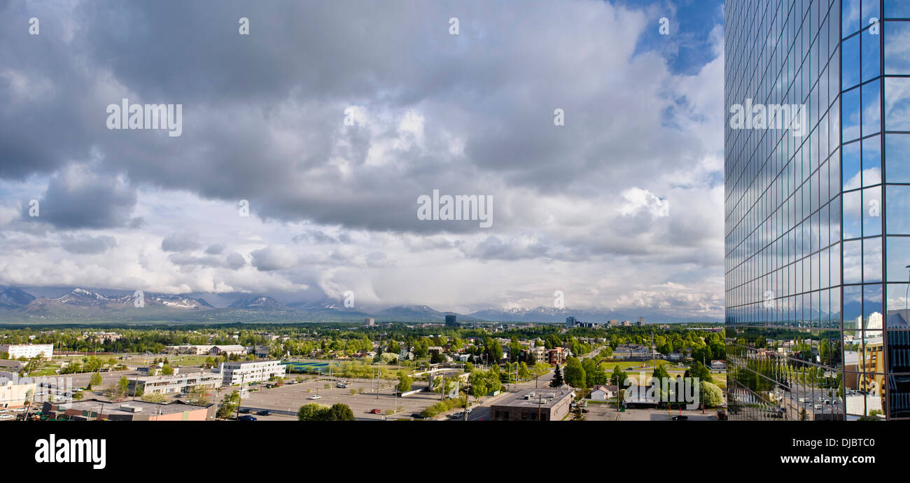 View Of Midtown Anchorage Looking South Toward The Kenai Mountains With ...