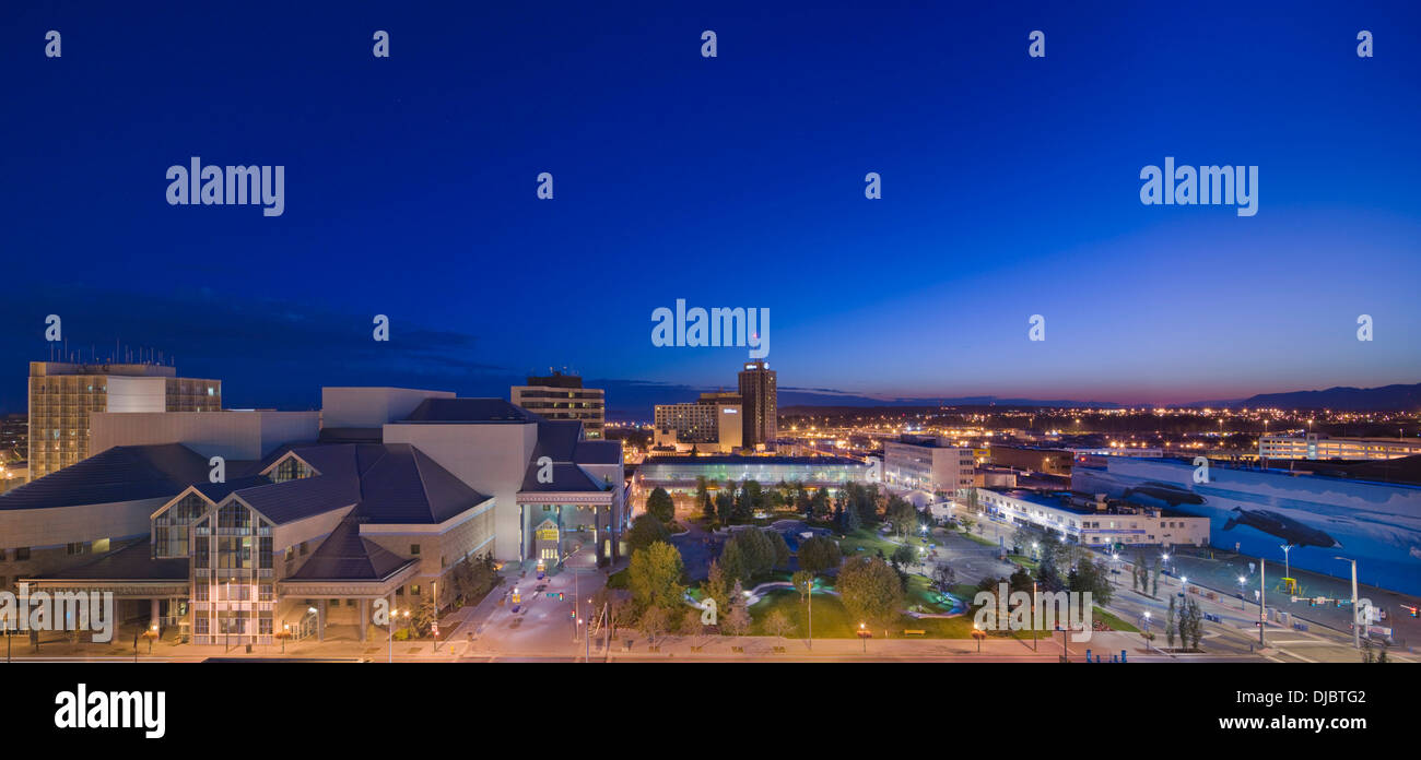 View Of Downtown Anchorage Overlooking Town Square And The Performing ...