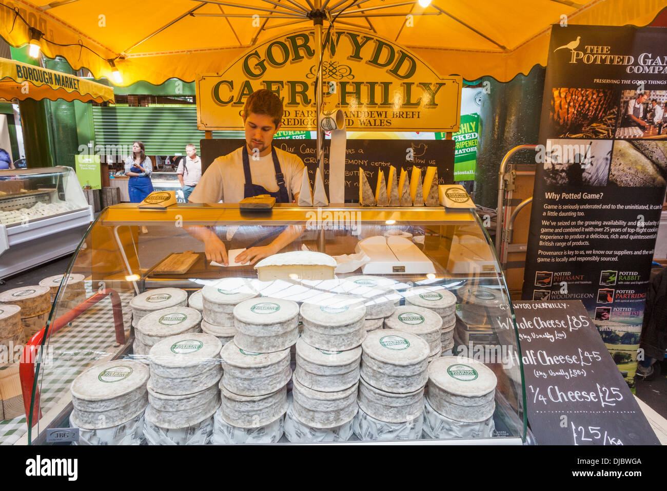 England, London, Southwark, Borough Market, Cheese Stall Stock Photo ...