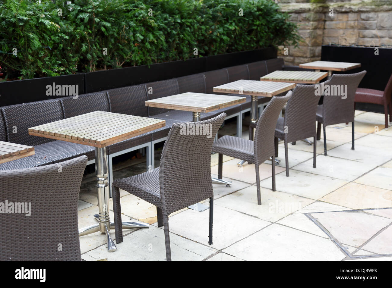 tables of the restaurant outdoors Stock Photo - Alamy