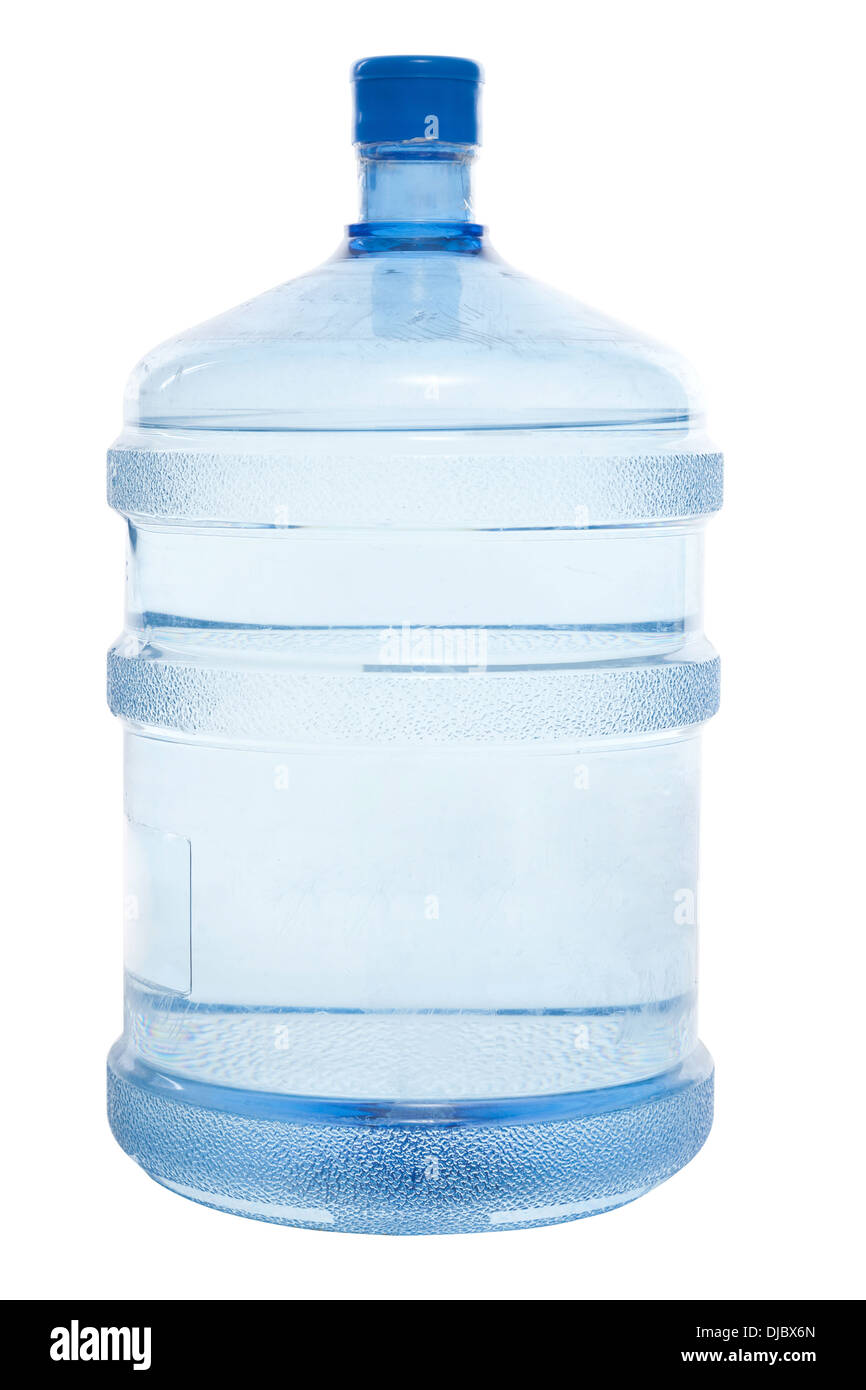 big blue plastic bottle for potable water isolated on a white ...