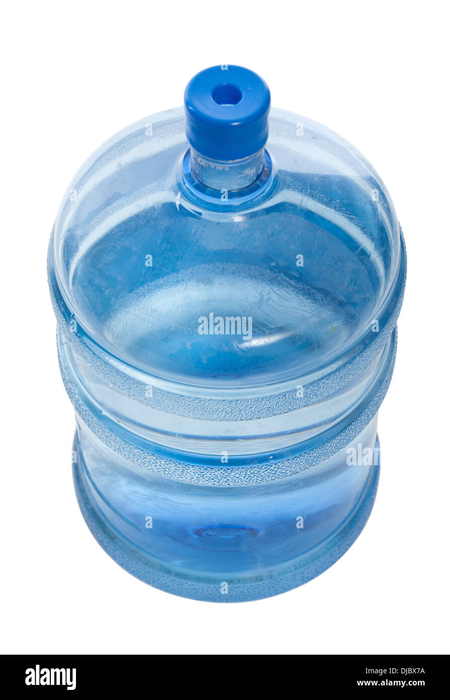 big blue plastic bottle for potable water isolated on a white ...