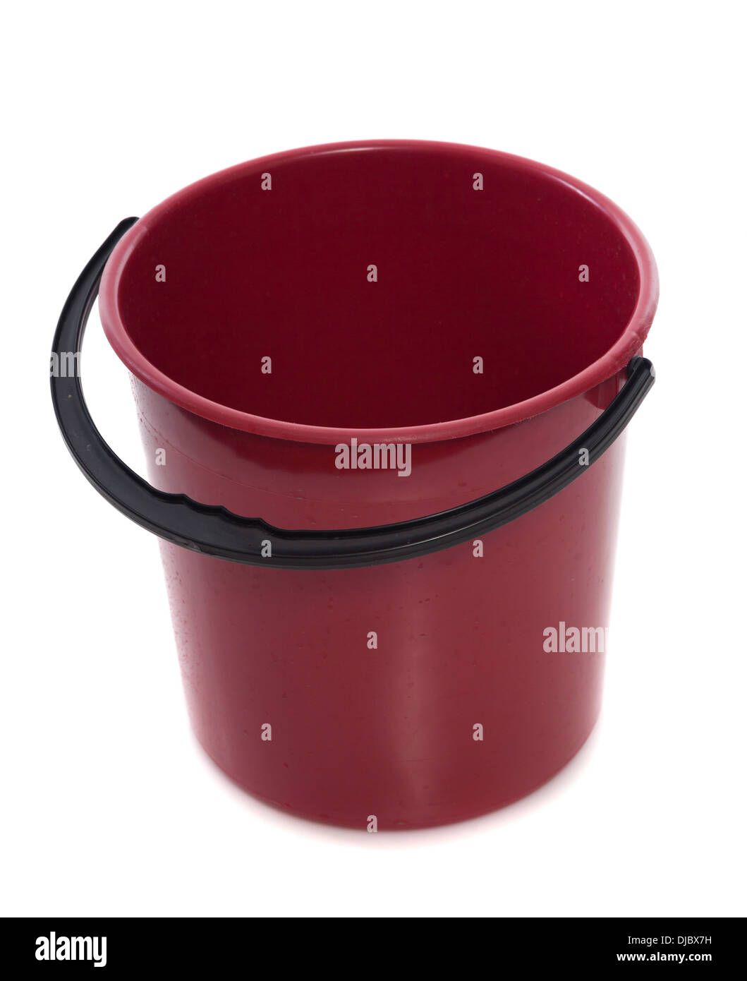 red bucket isolated on white background Stock Photo - Alamy