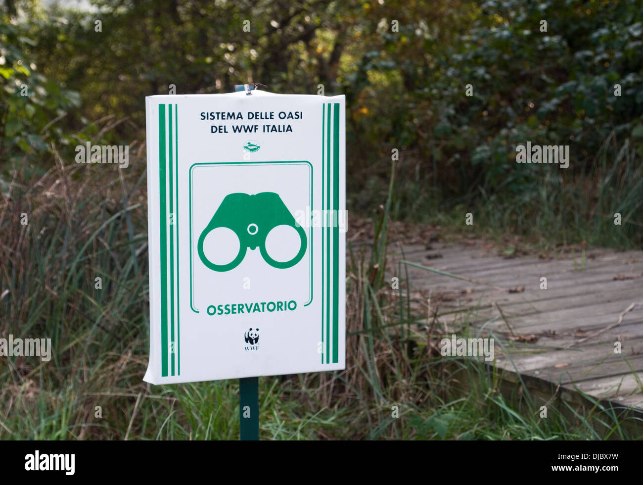observation sign in a WWF refuge Stock Photo - Alamy