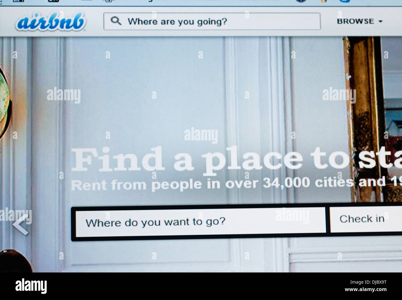 Airbnb website screenshot Stock Photo - Alamy