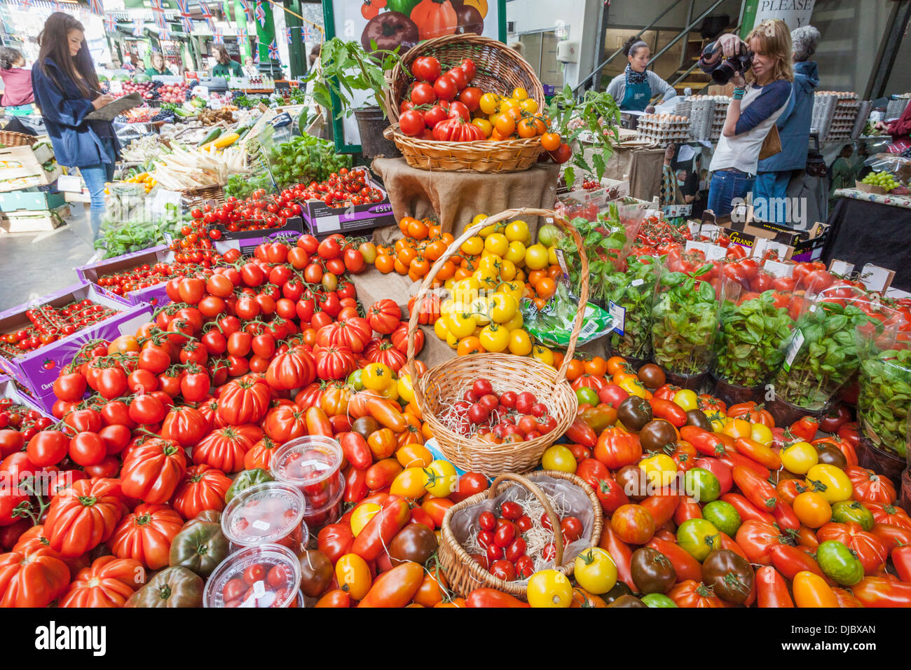 England, London, Southwark, Borough Market, Fruit and Vegetable Stall ...