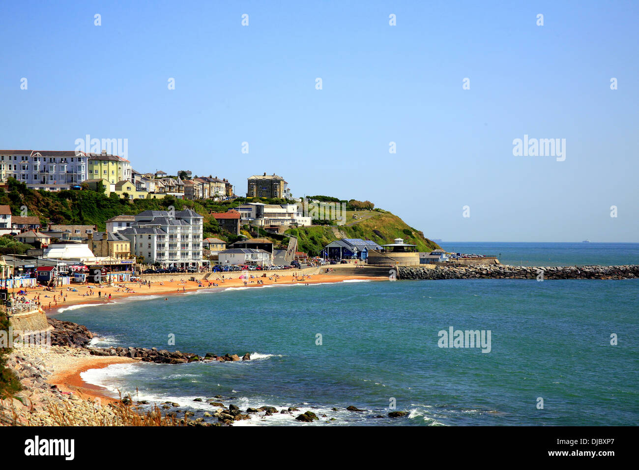 A view from the coastal path of Ventnor seafront, Isle of Wight Stock ...