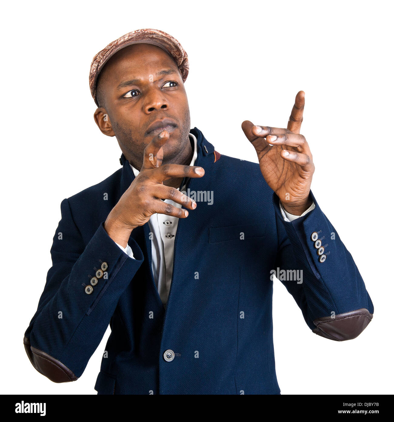 A young man gesturing Stock Photo - Alamy