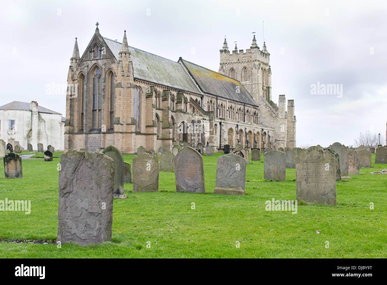 The Headland Hartlepool with St Hilda's church and graveyard Stock ...