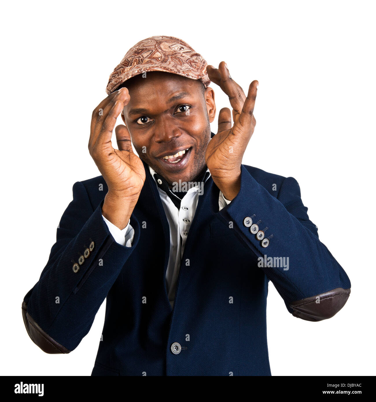 A young man gesturing Stock Photo - Alamy