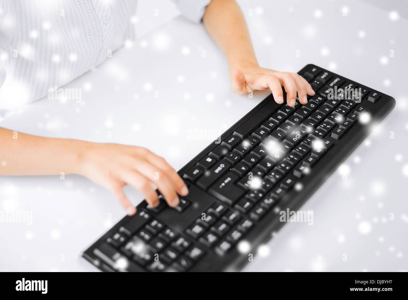 student girls hands typing on keyboard Stock Photo - Alamy