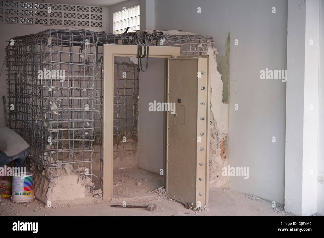 The demolition and structure of safe ex strongroom in bank, Thailand ...