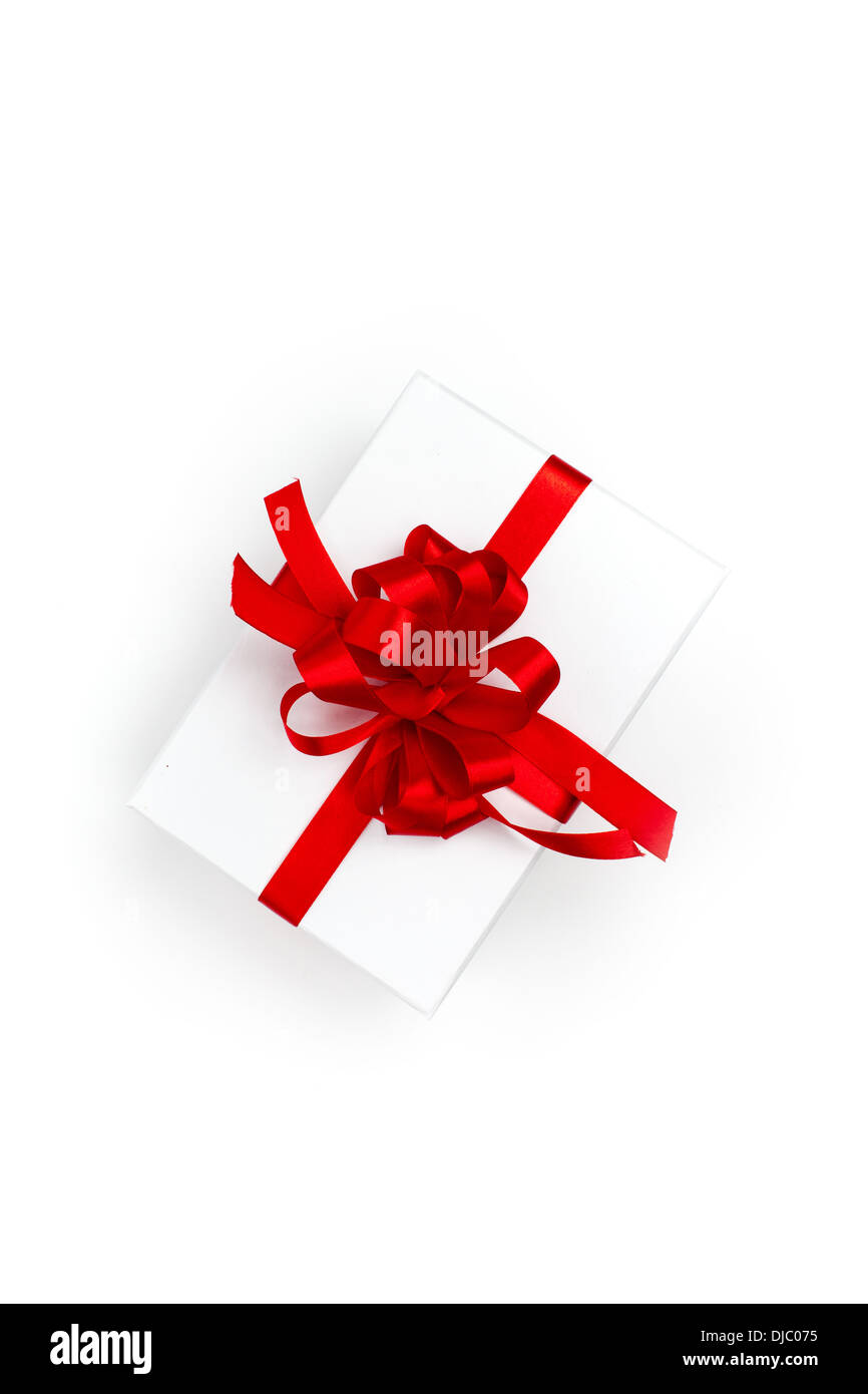 Packed gift red bow Cut Out Stock Images & Pictures - Alamy