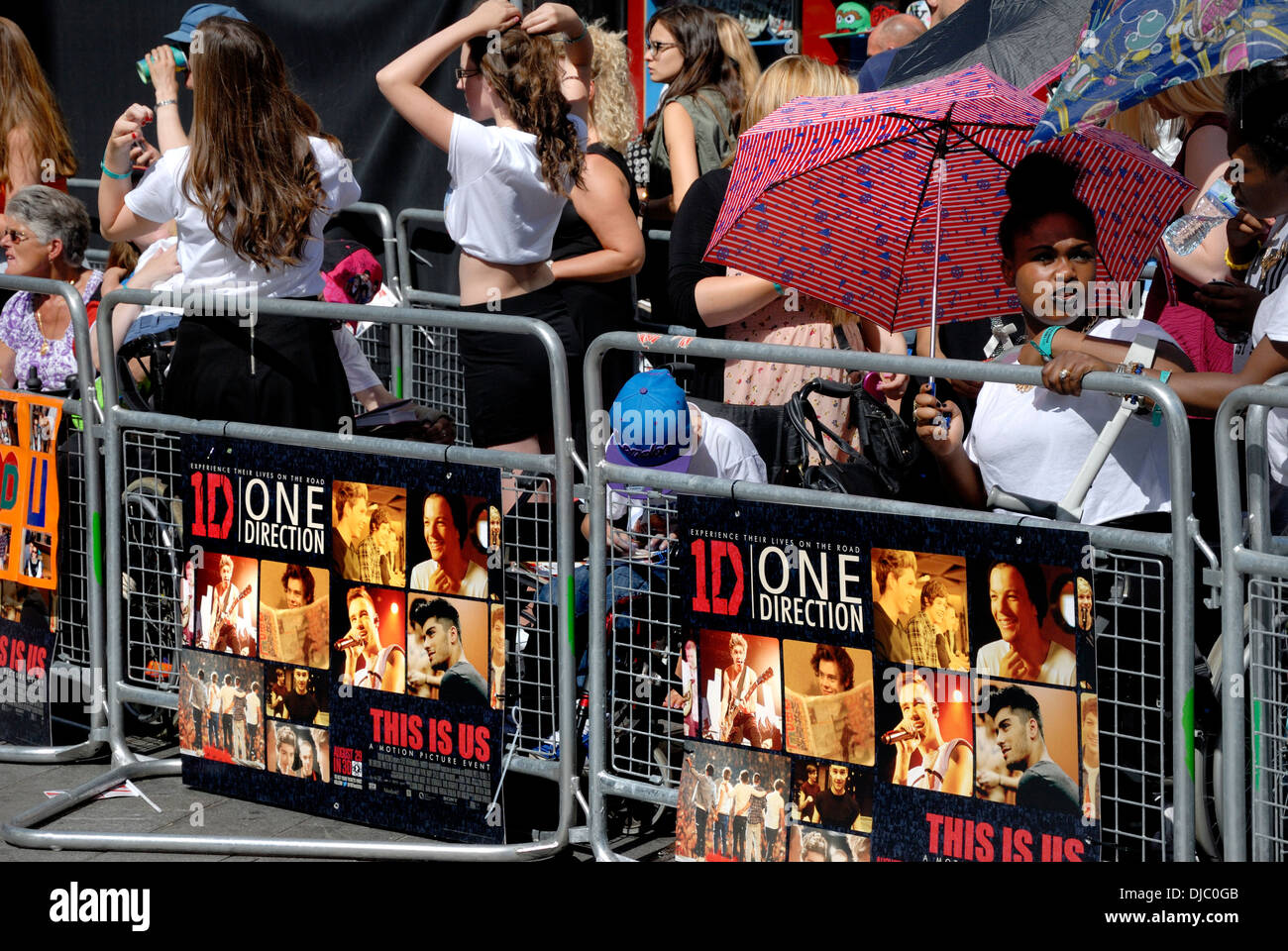 Crowds of young people at the London Premiere of 'One Direction - This ...