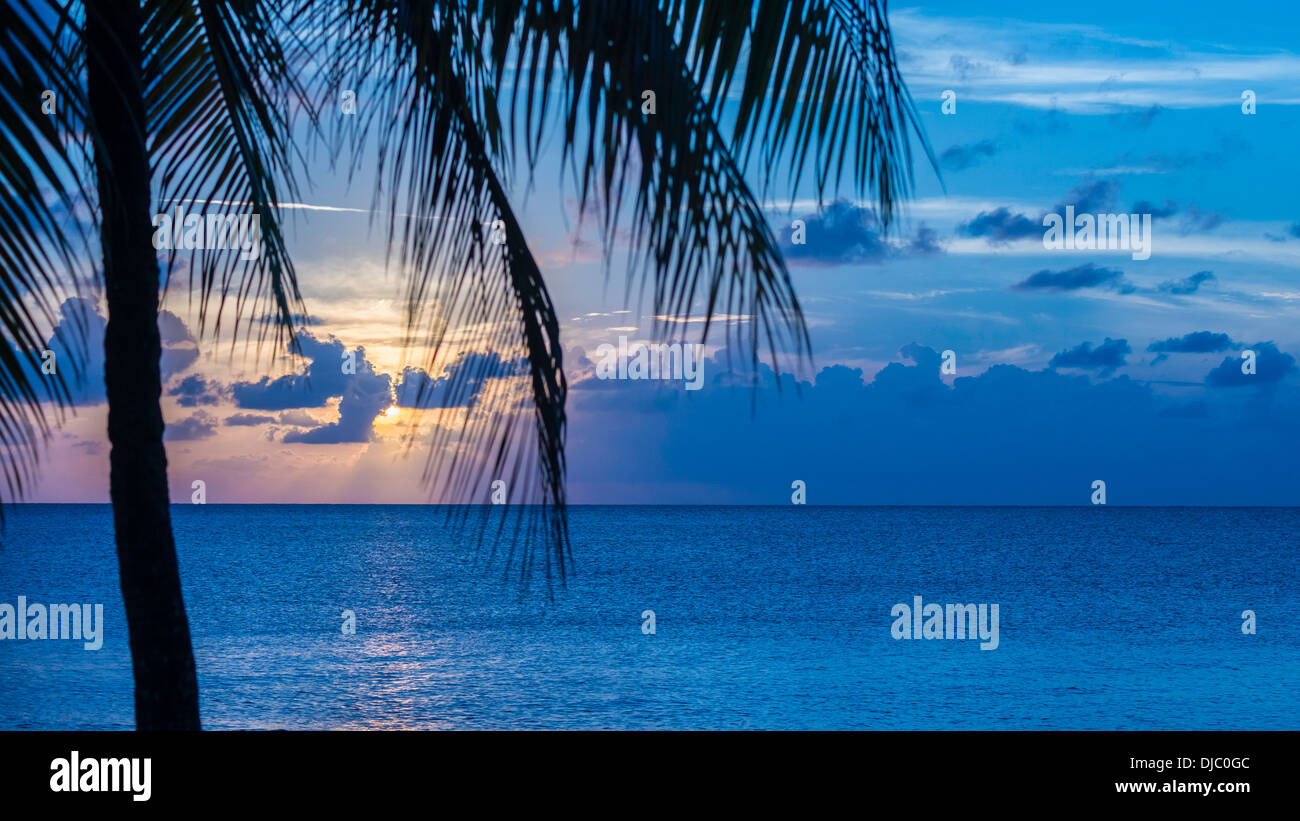 Sunset on caribbean tropical island hi-res stock photography and images ...