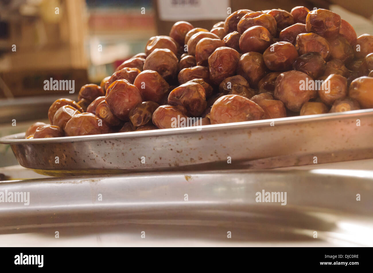 Dates carefully arranged are on display outside a stall in Deira's ...