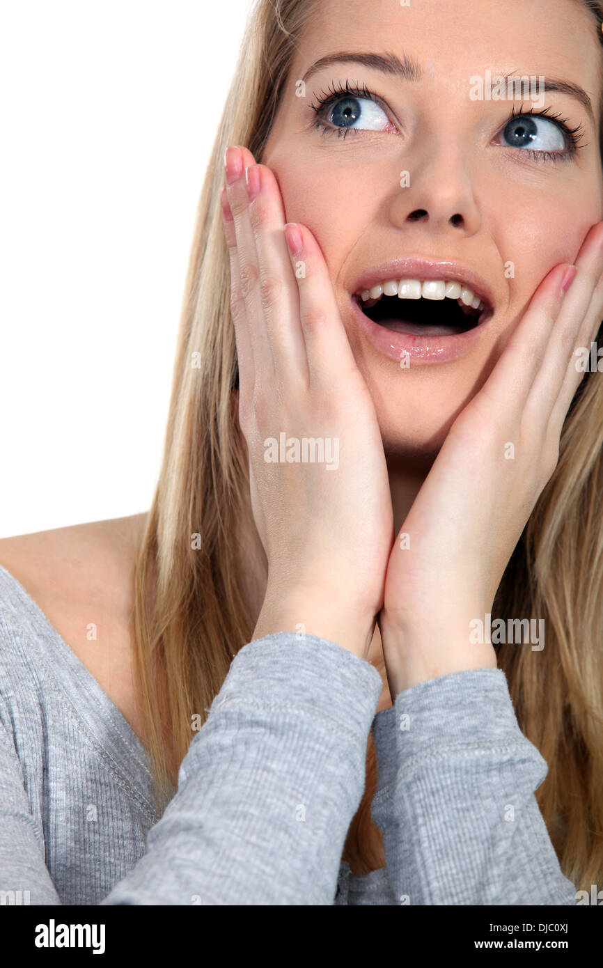 Woman receiving good news Stock Photo - Alamy