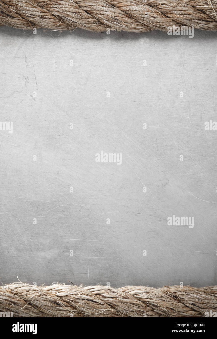 ship ropes on metal background texture Stock Photo - Alamy