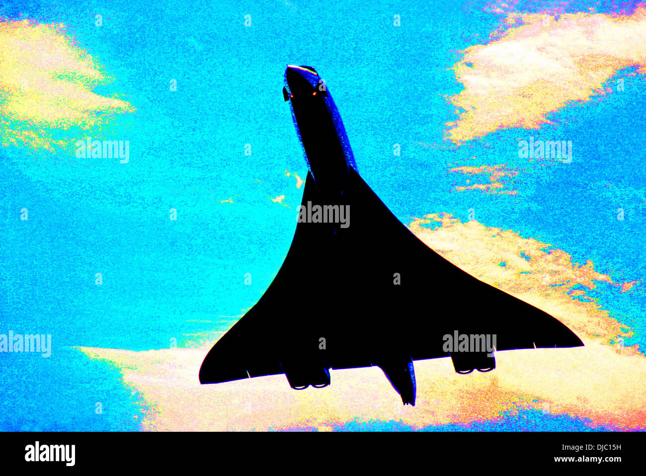 A digitally modified photograph showing the graphic beauty of Concorde ...