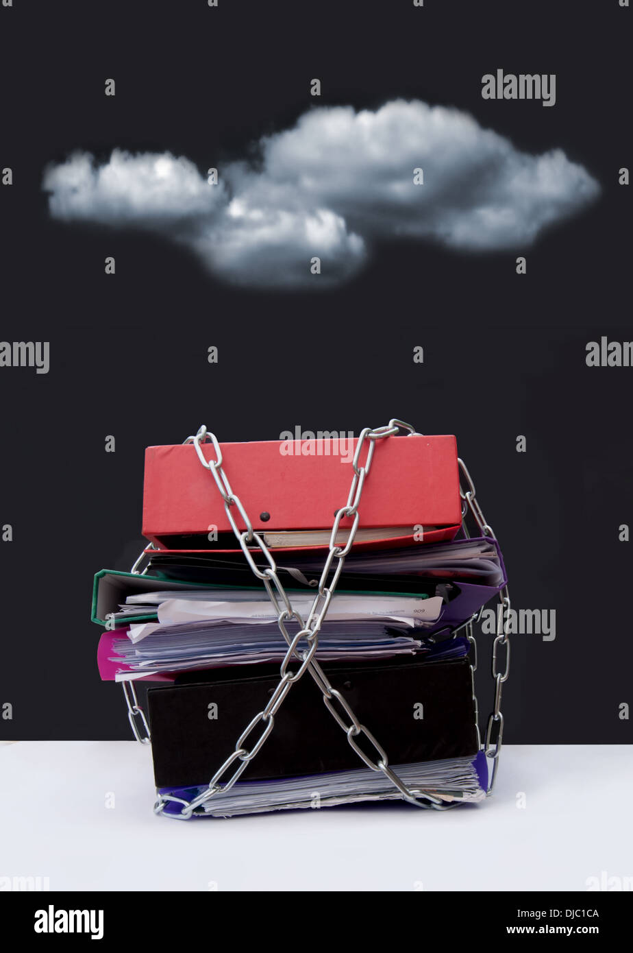 Paperwork stress cloud Stock Photo - Alamy