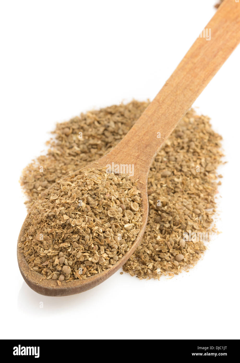 coriander powder and spoon isolated on white background Stock Photo - Alamy