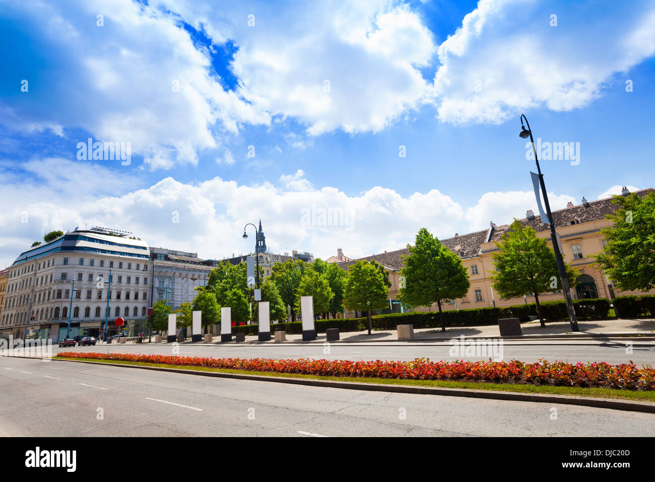 Museumsplatz square and road in Vienna downtown, Austria Stock Photo ...