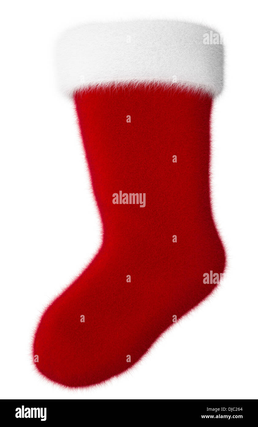 Festive holiday stocking isolated on white background Stock Photo - Alamy