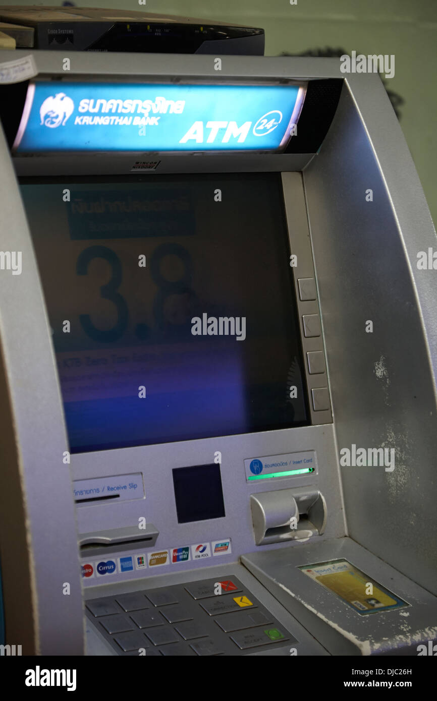 Bank in Thailand cash machine, hole in the wall Stock Photo - Alamy