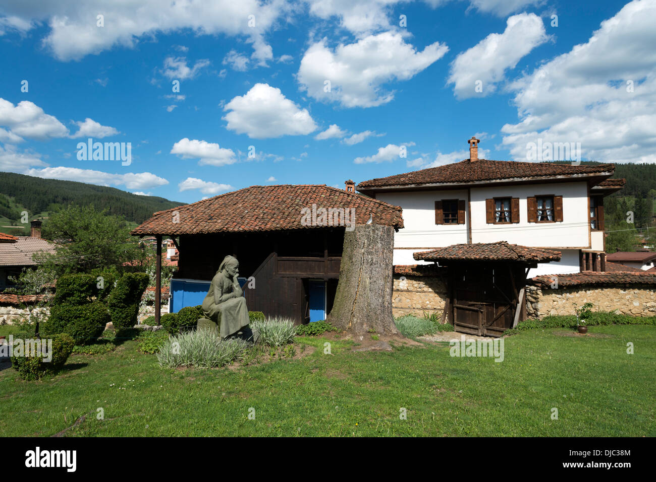 Statue of mother of Dimcho Debelyanov outside the national revival ...