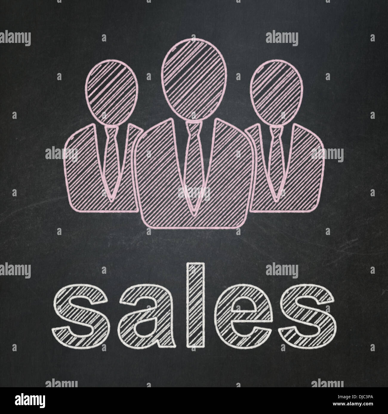 Marketing concept: Business People and Sales on chalkboard Stock Photo ...