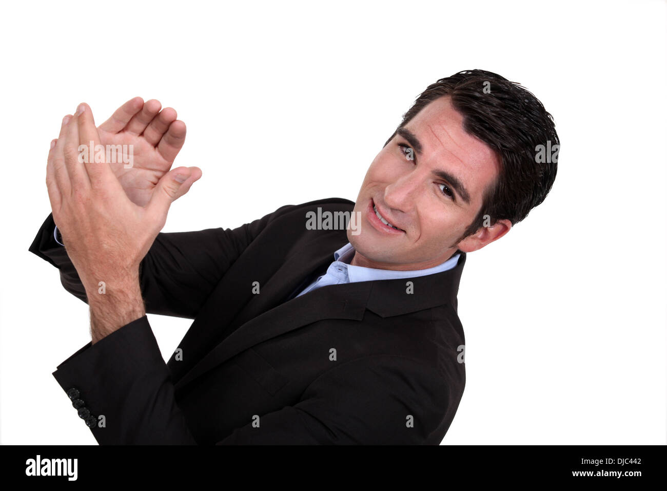 businessman clapping his hands Stock Photo - Alamy
