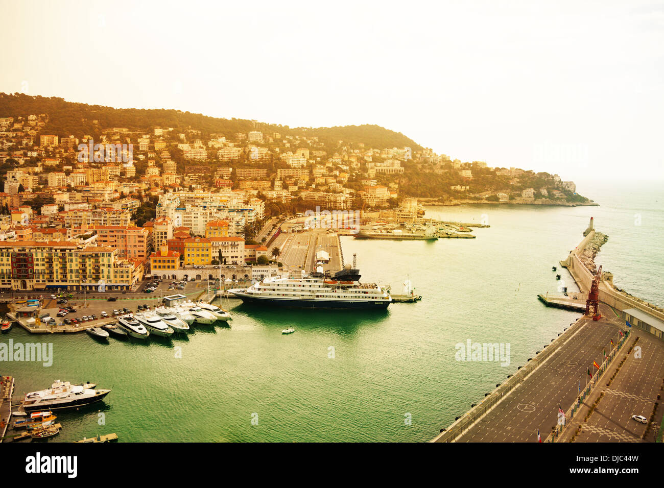 Port of Nice city, France, with big and small ships Stock Photo - Alamy