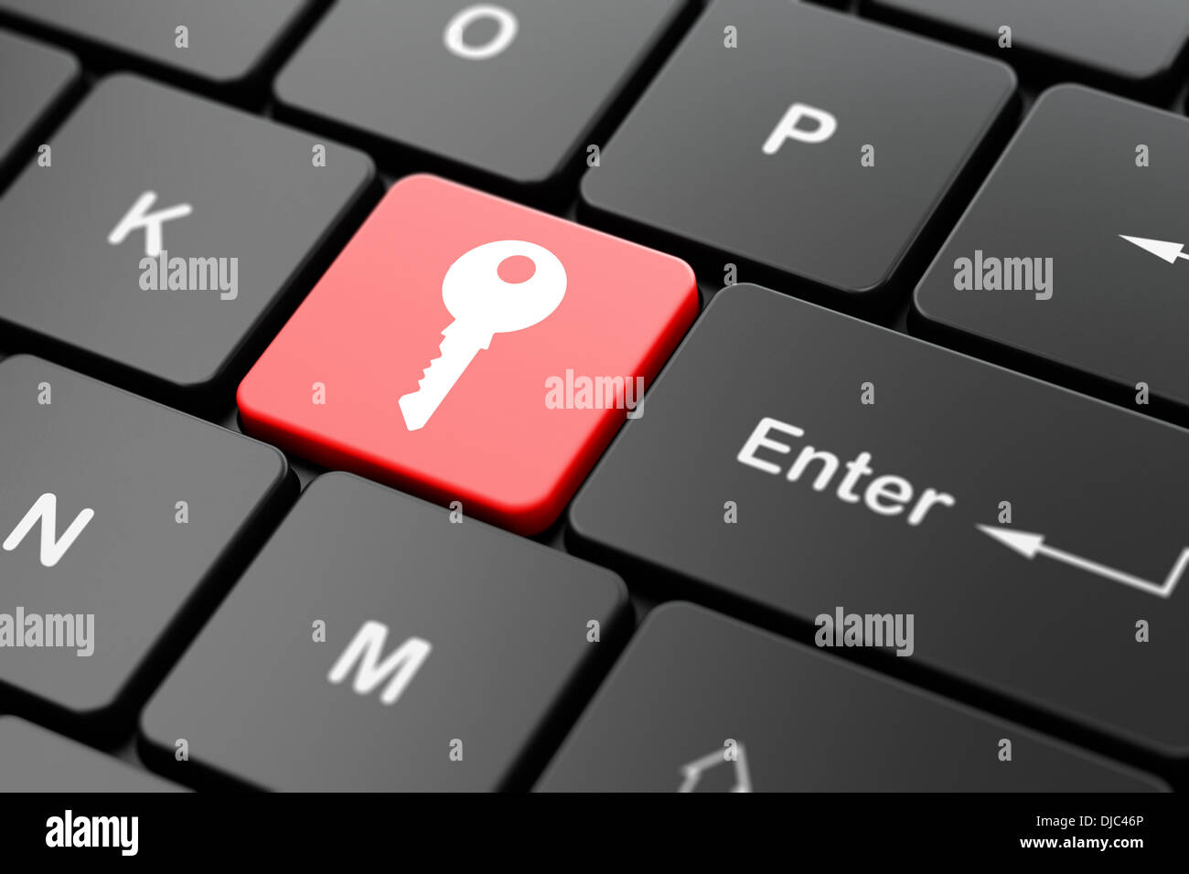 Safety concept: Key on computer keyboard background Stock Photo - Alamy