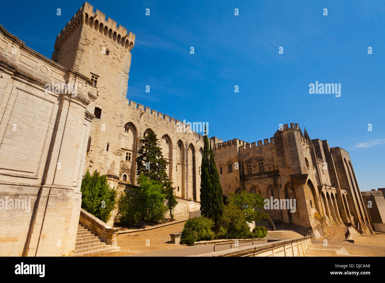 Avignon, France castle walls and fortification in the old town Stock ...