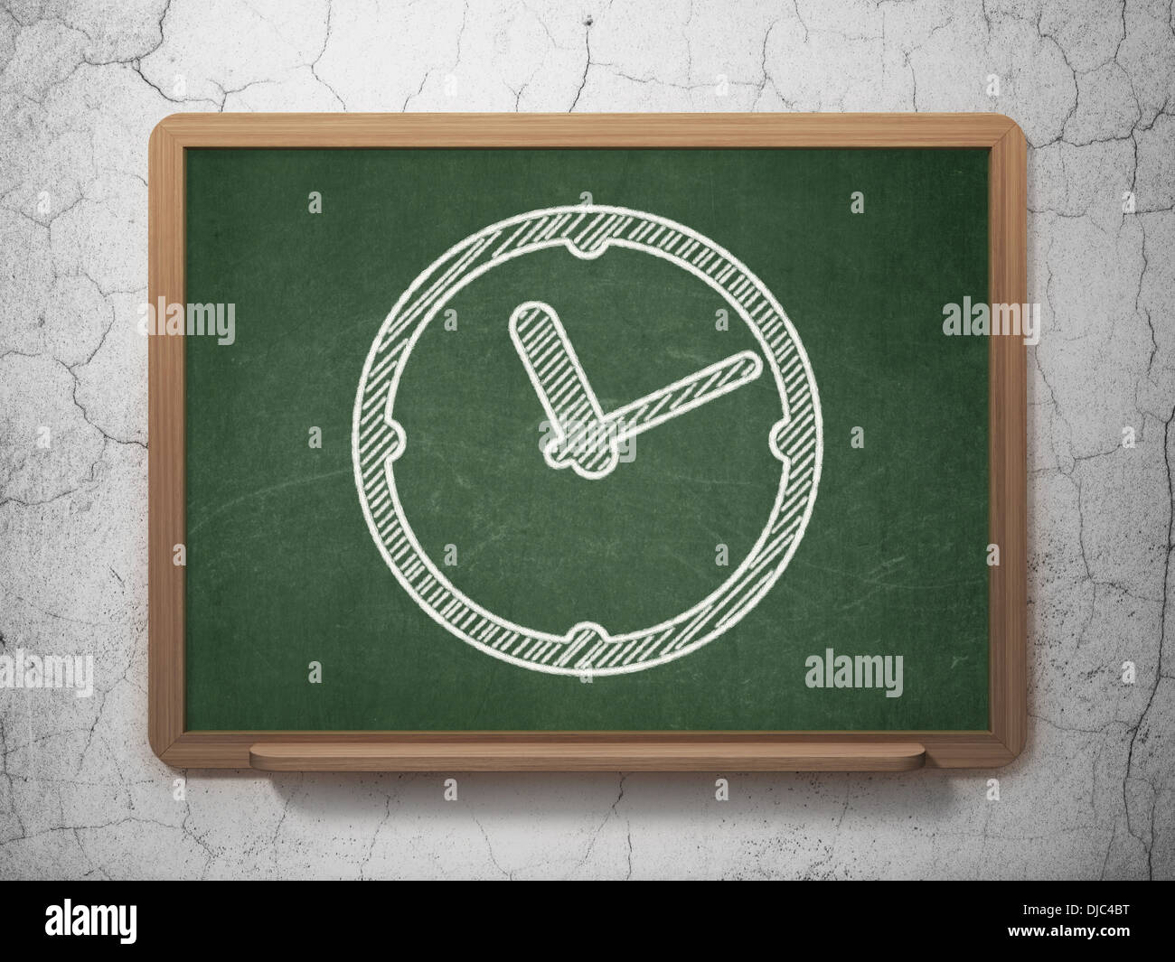 Time concept: Clock on chalkboard background Stock Photo - Alamy
