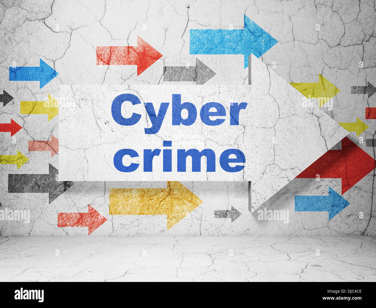 Security concept: arrow with Cyber Crime on grunge wall Stock Photo - Alamy