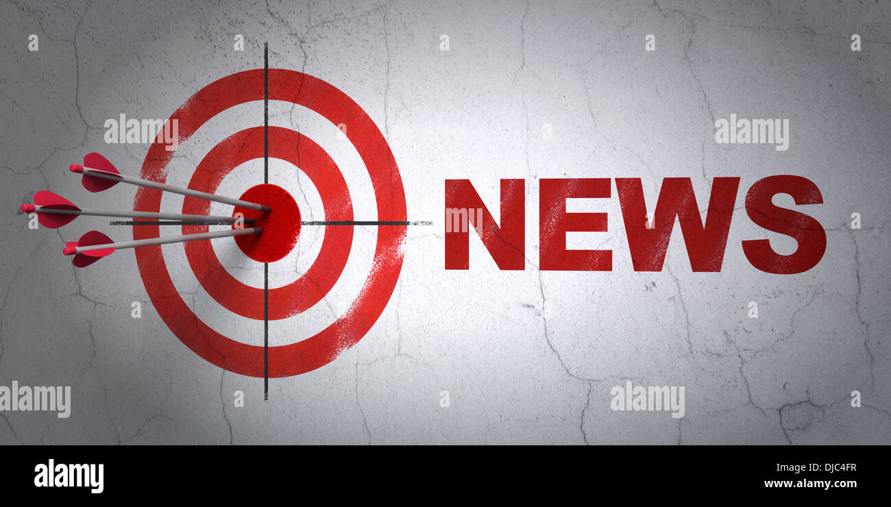 Target and News on wall background Stock Photo - Alamy