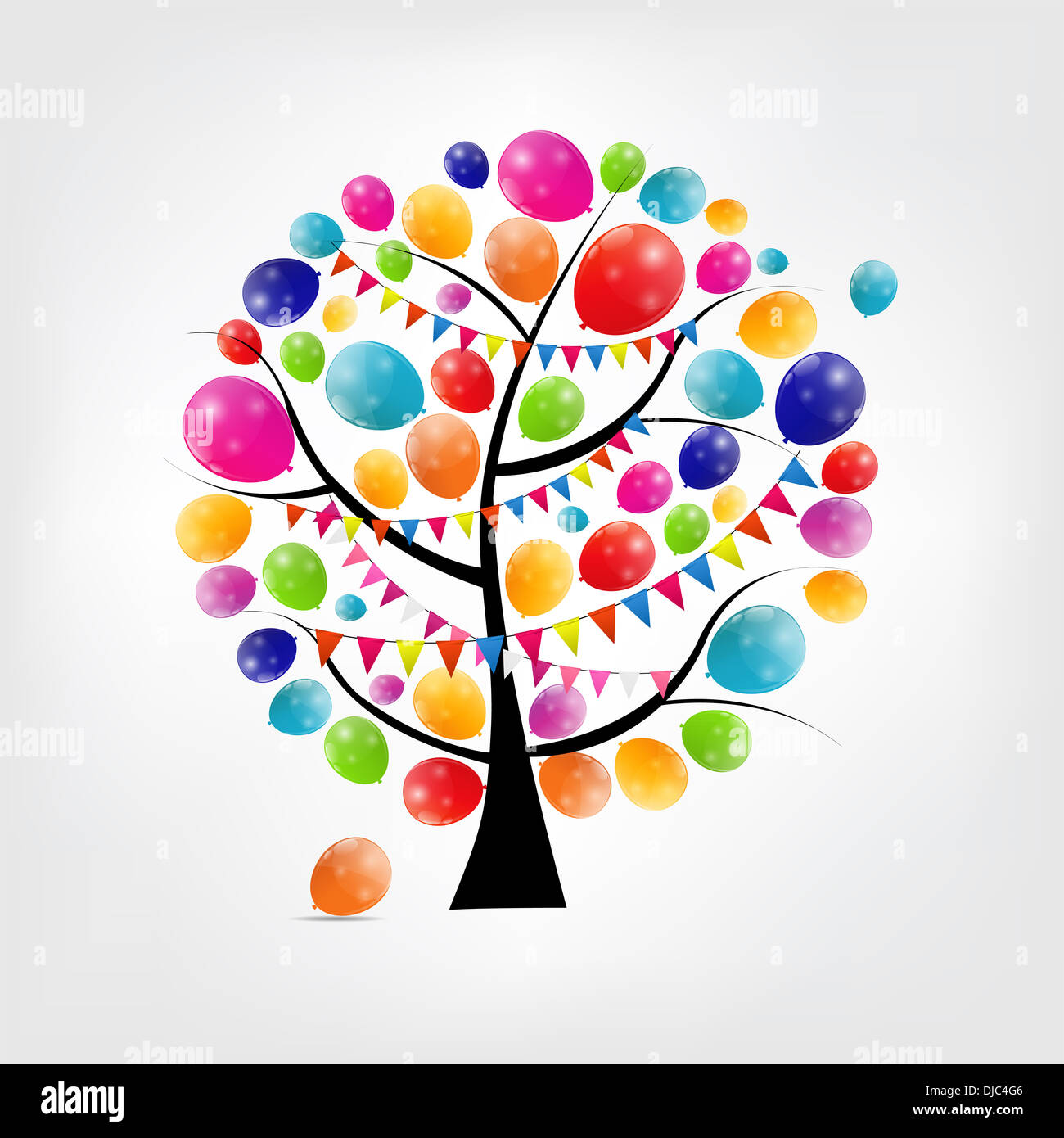 Color glossy balloons tree background vector illustration Stock Photo ...