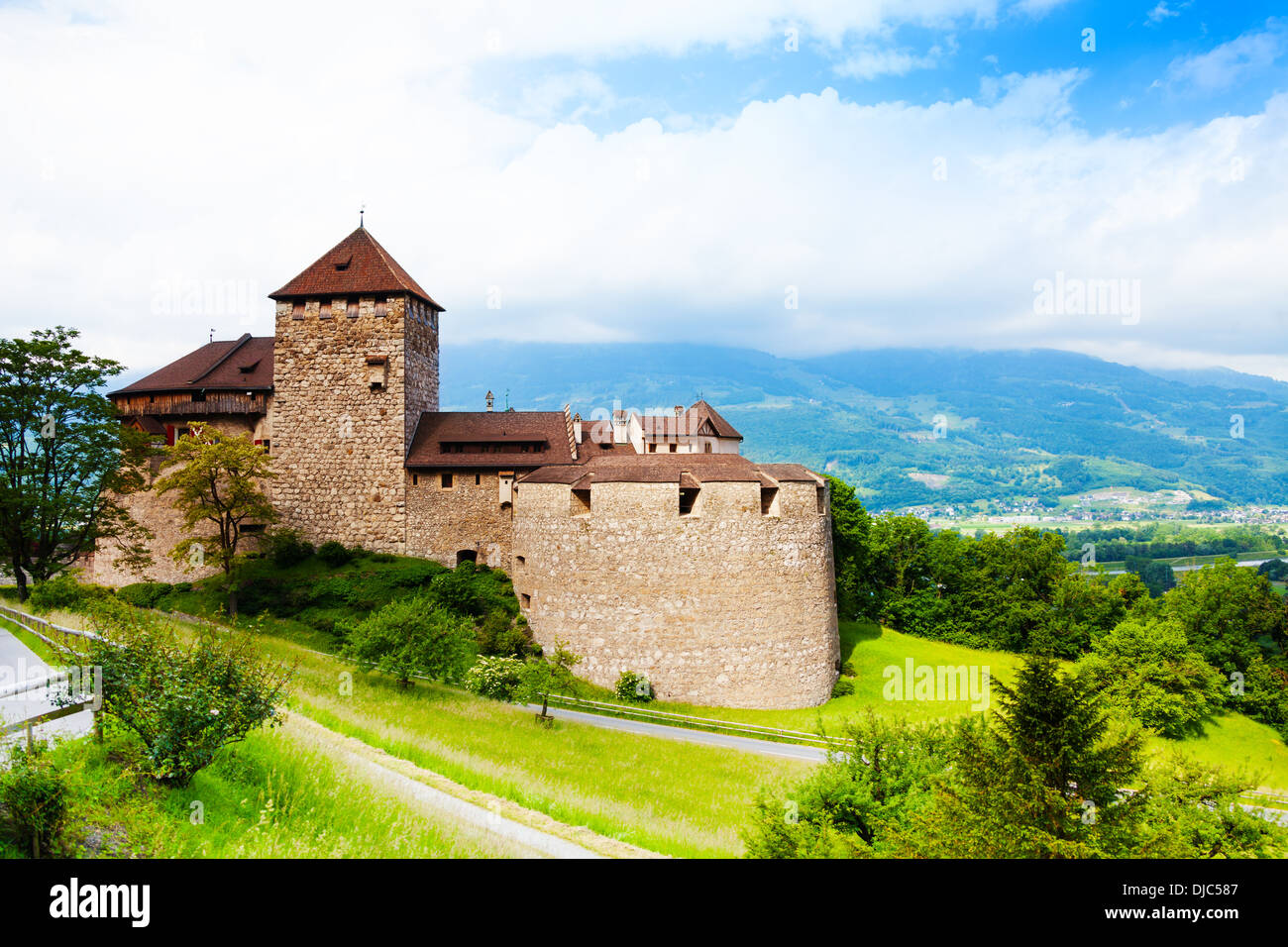 Royal castle in Vaduz town in Liechtenstein kingdom, tiny country in ...