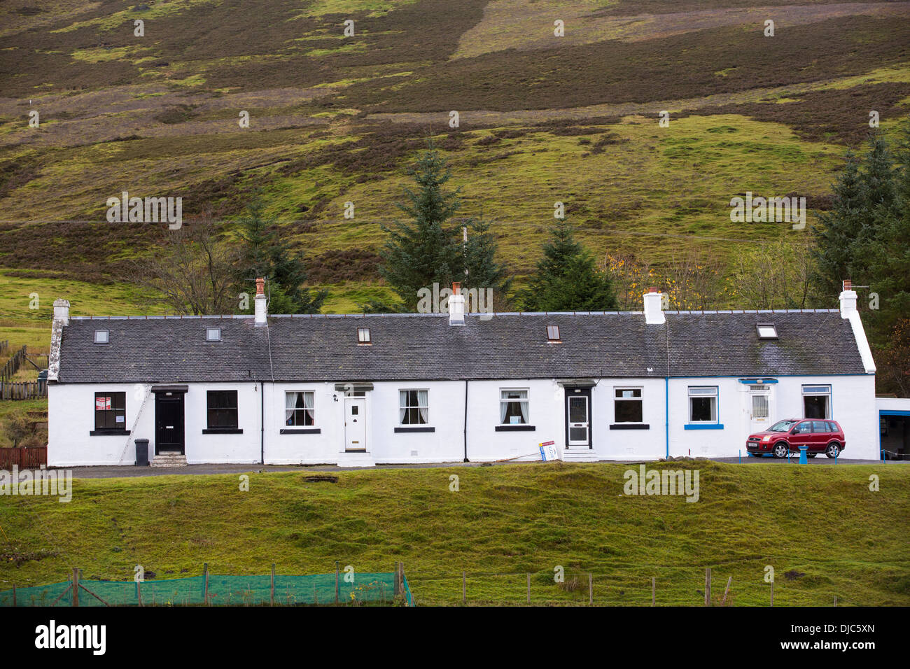 Old lead miners cottages in Wanlockhead, the highest village in ...