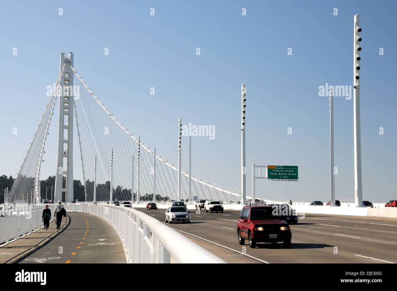 Pedestrian Walkway on New San Francisco - Oakland Bay Bridge Stock ...