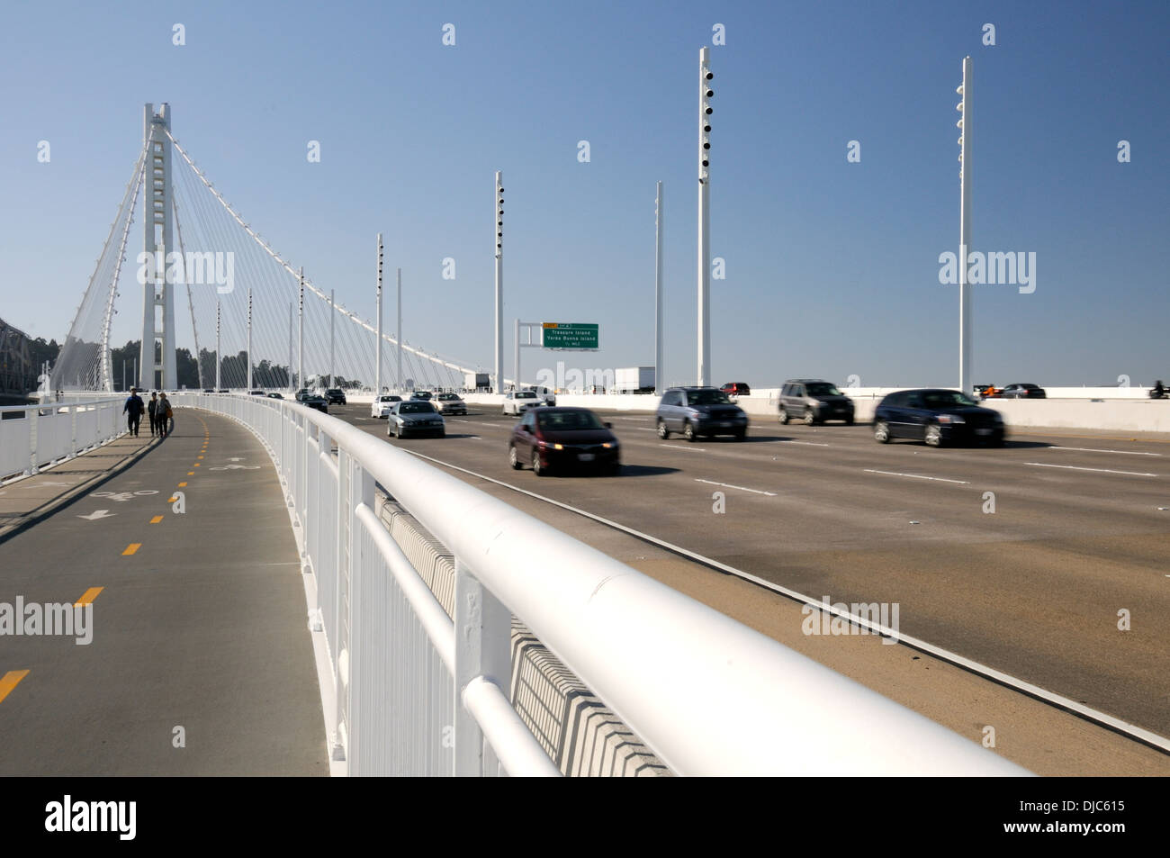 Pedestrian Walkway on New San Francisco - Oakland Bay Bridge Stock ...