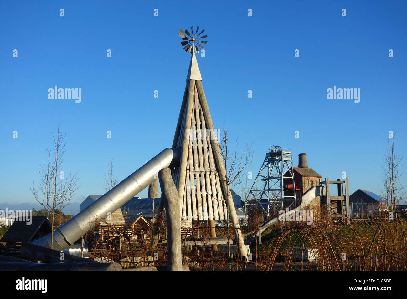 A weather vain at the "heartlands centre " near Redruth in Cornwall, UK ...