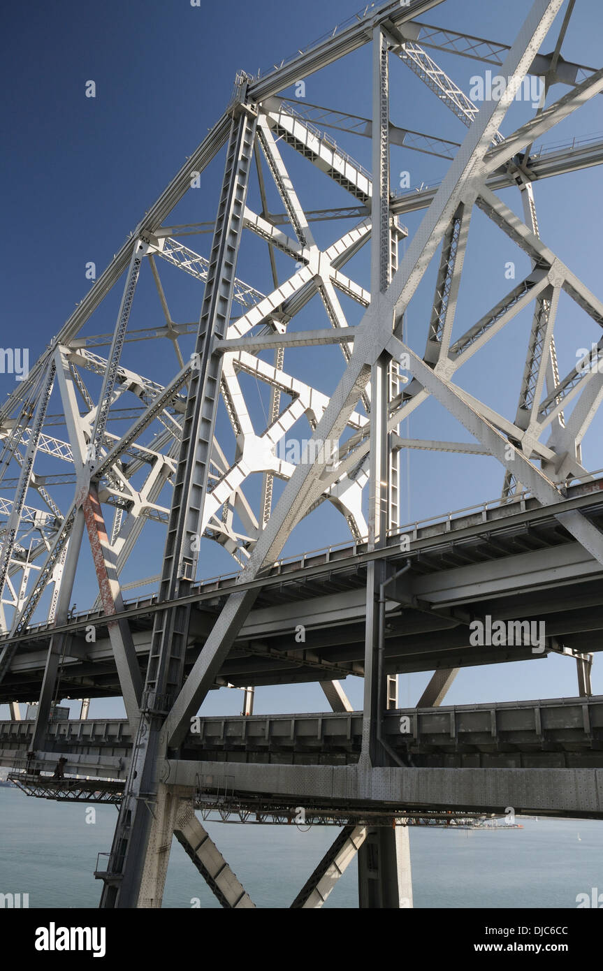 Old Bridge Viewed from New San Francisco - Oakland Bay Bridge Stock ...