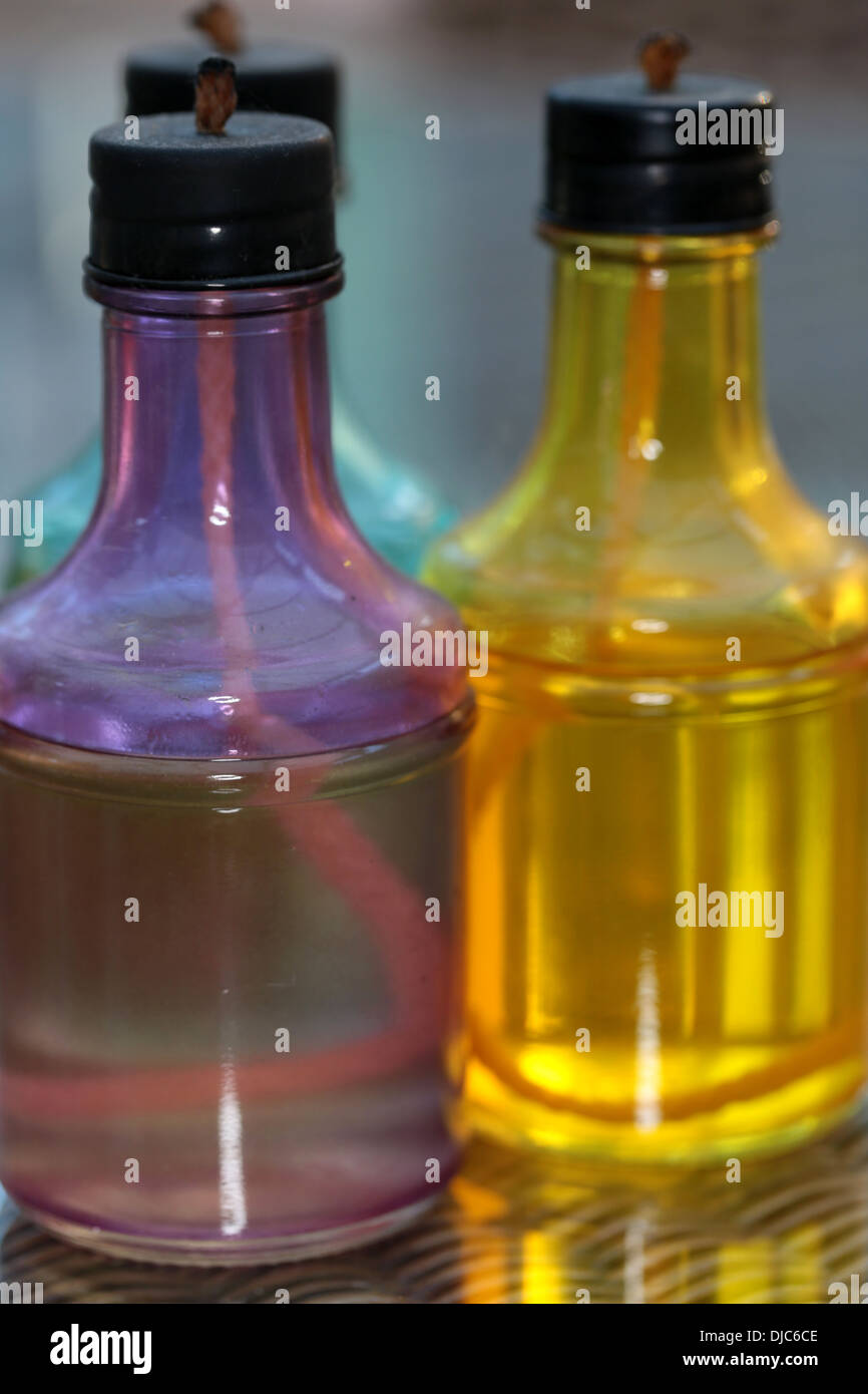 Coloured glass bottles Stock Photo - Alamy