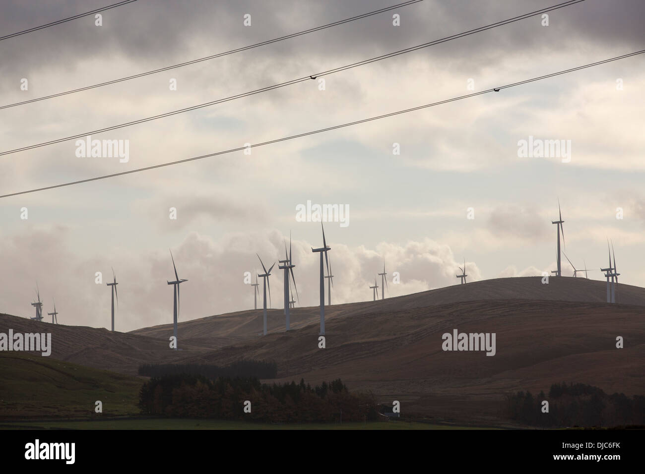 A wind farm in the Southern Uplands at Elvanfoot, Scotland, UK Stock ...