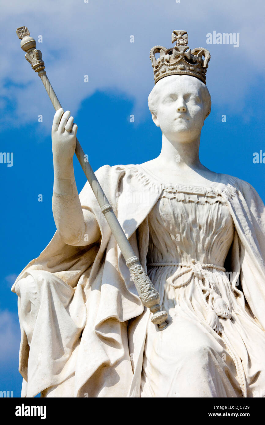 The impressive statue of Queen Victoria situated outside Kensington ...