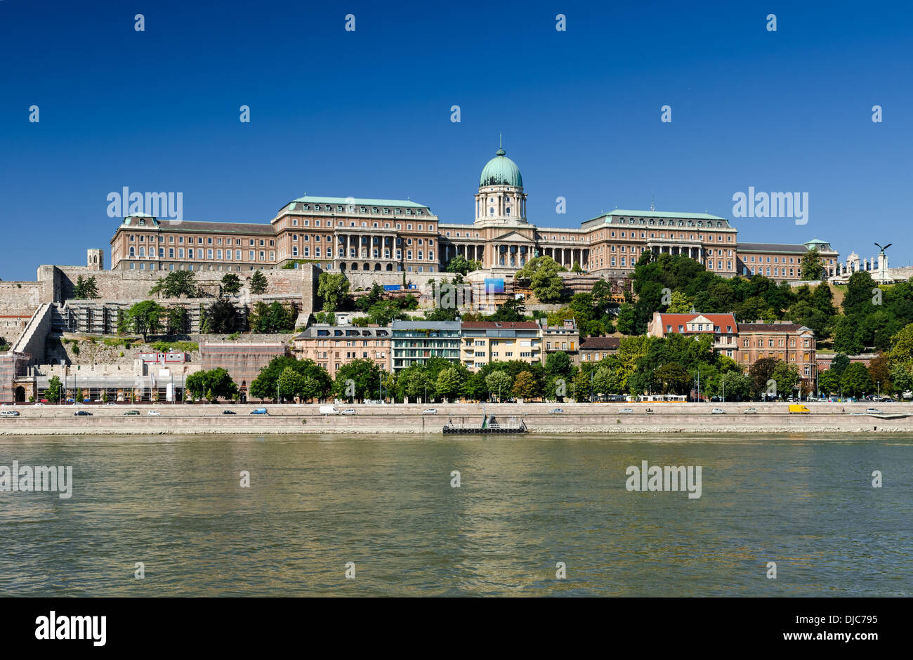 View of Buda Castle from Danube River. Royal Palace of Buda was built ...