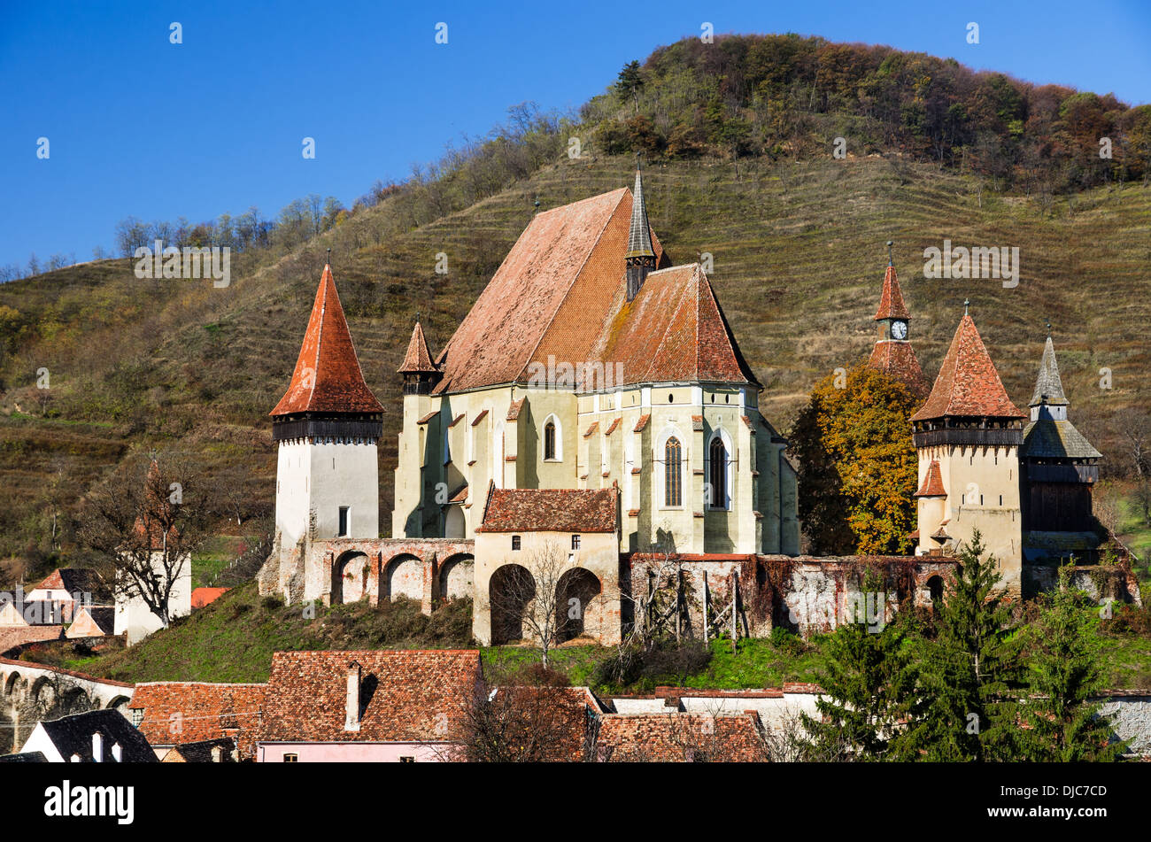 Villages with fortified churches in transylvania hi-res stock ...