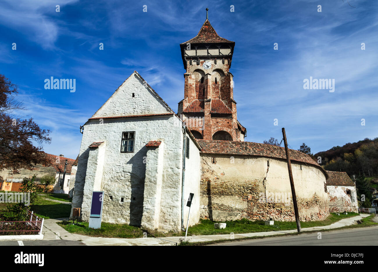 Transylvania medieval scenery with fortified churches. Valea Viilor ...